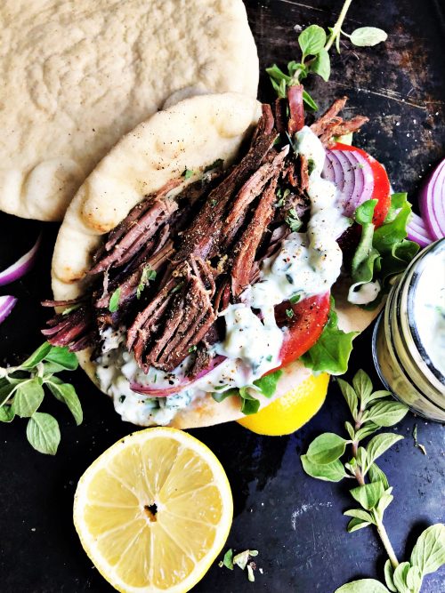 Slow Cooker Greek Beef Gyros - Plum Street Collective