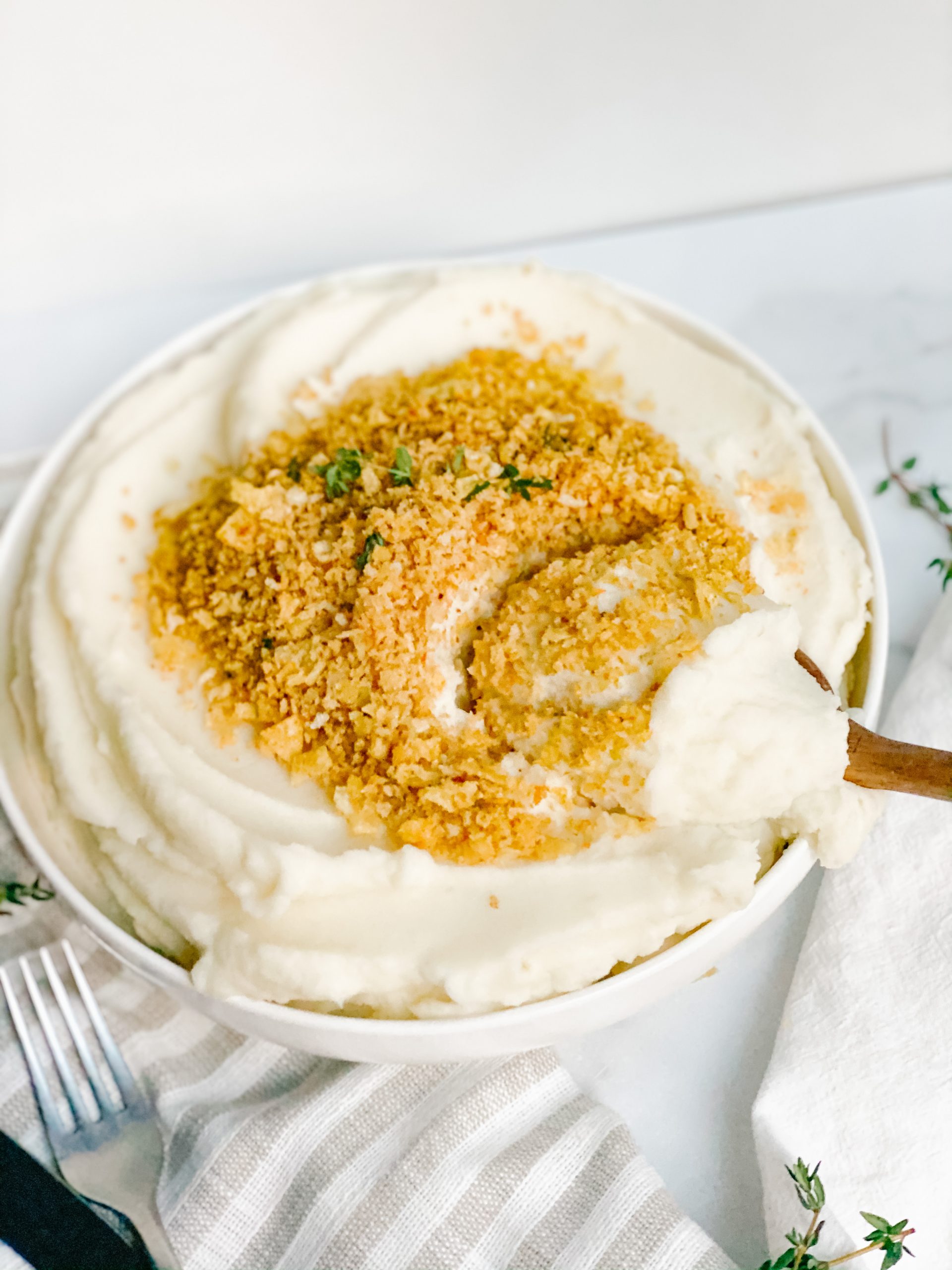Creamy Mashed Potatoes with Crispy Topping - Plum Street Collective