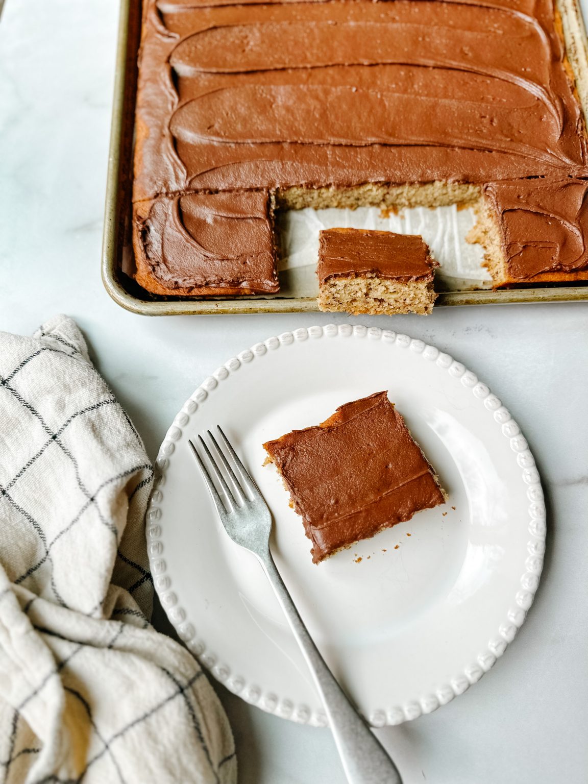 Banana Bread Bars with Chocolate Frosting - Plum Street Collective